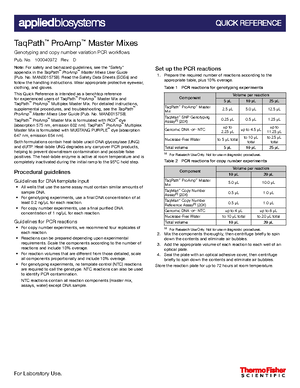 MAN0015758 Taq Path Pro Amp MMix UG - For Laboratory Use. TaqPath ...