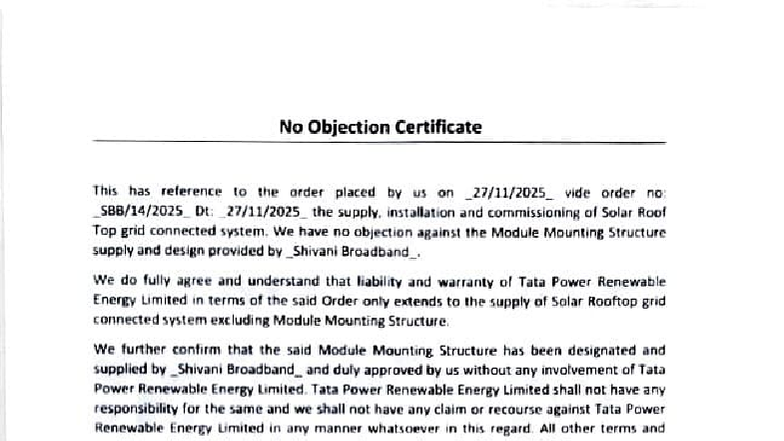 No Objection Certificate for Solar Rooftop Structure - Studocu