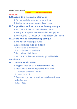 Chapitre 3 : Fonctions cellulaires et compartiments impliqués ...