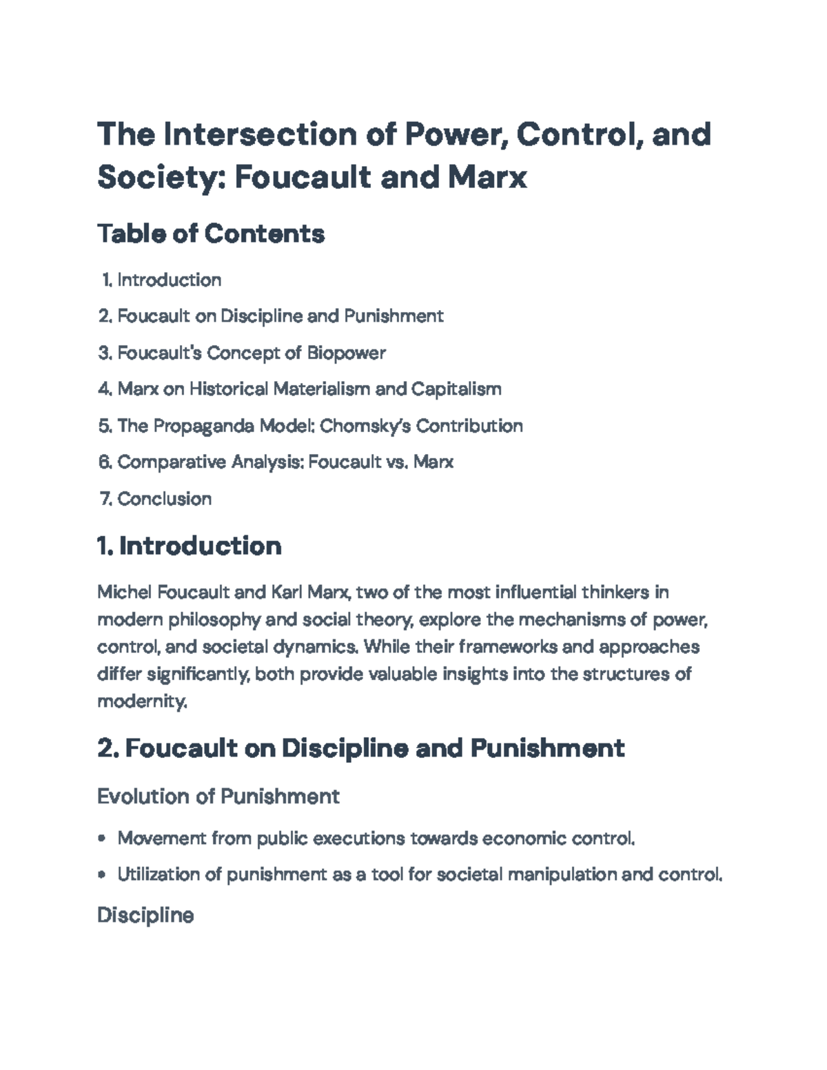 Foucault and Marx: Power, Control, and Society - A Comparative Study ...