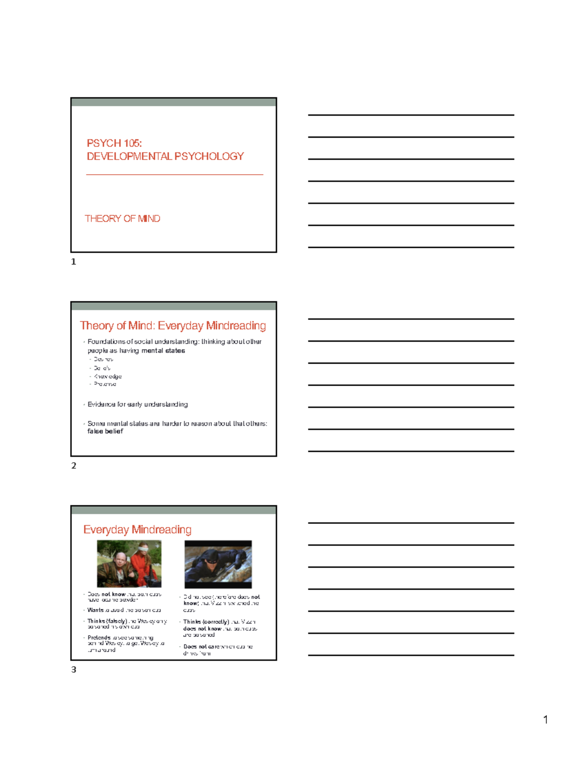 Theory of Mind: Developmental Insights from PSYCH 105 Lecture Notes ...