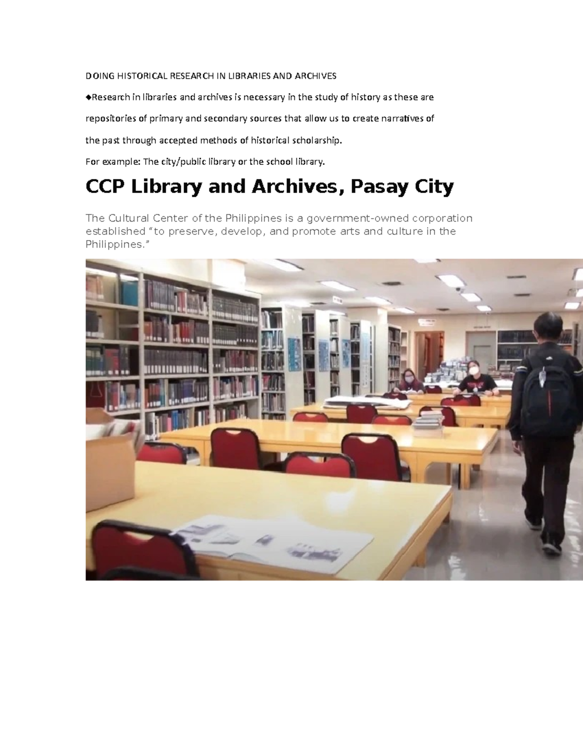 Doing Historical Research in Libraries and Archives: A Guide - Studocu