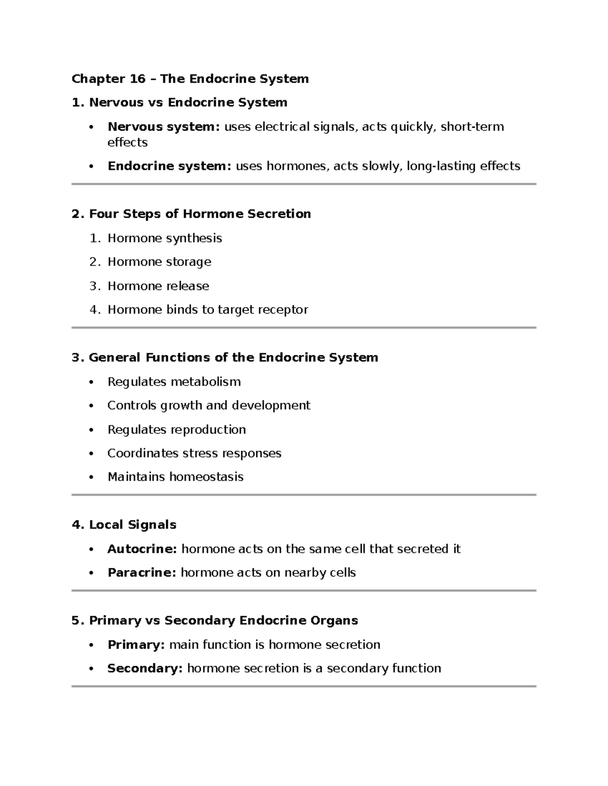 BIO 142 Unit 1 Study Guide: Endocrine System & Blood Overview - Studocu