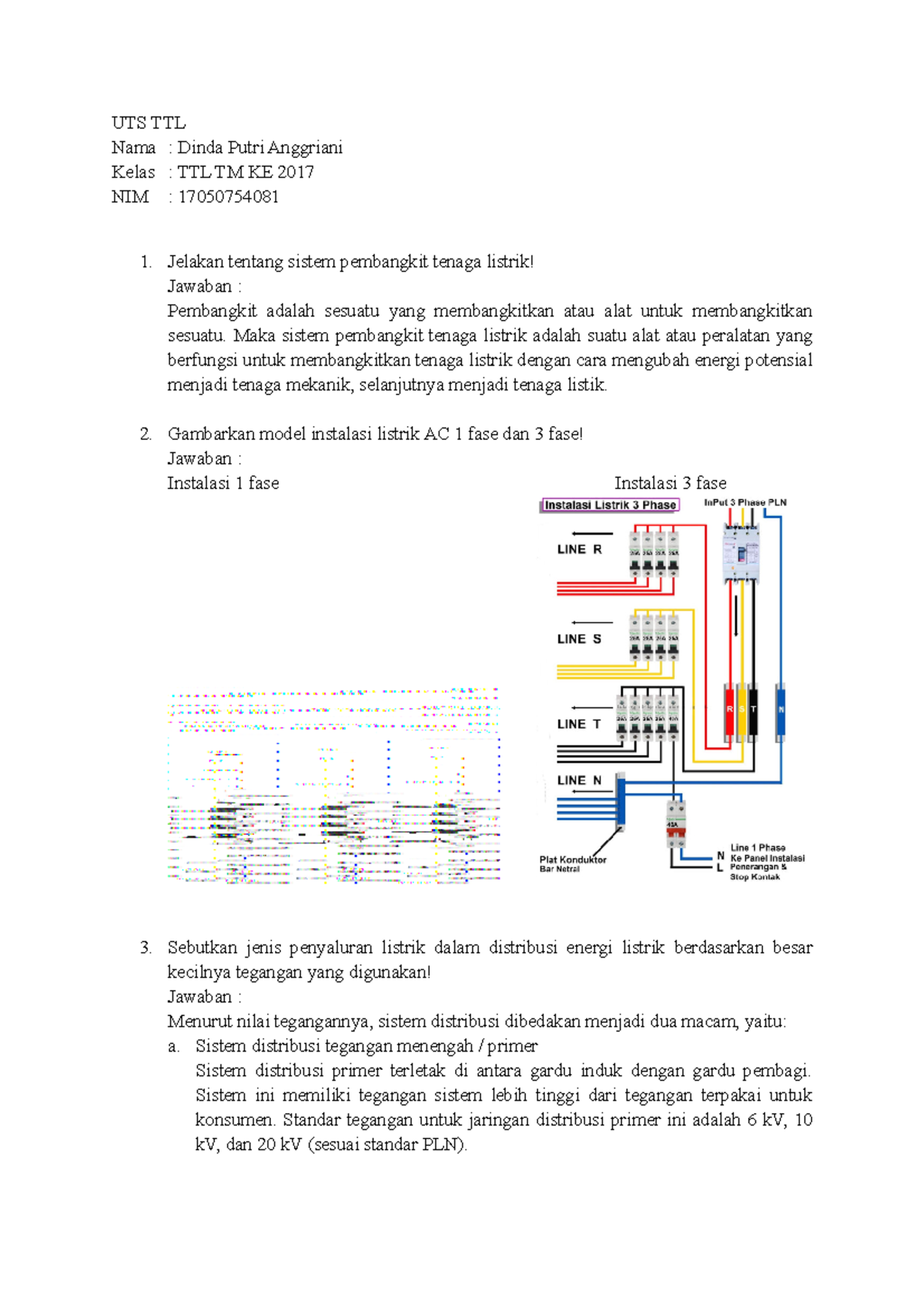 UTS TTL: Contoh Soal dan Pembahasan Teknik Tenaga Listrik - Studocu