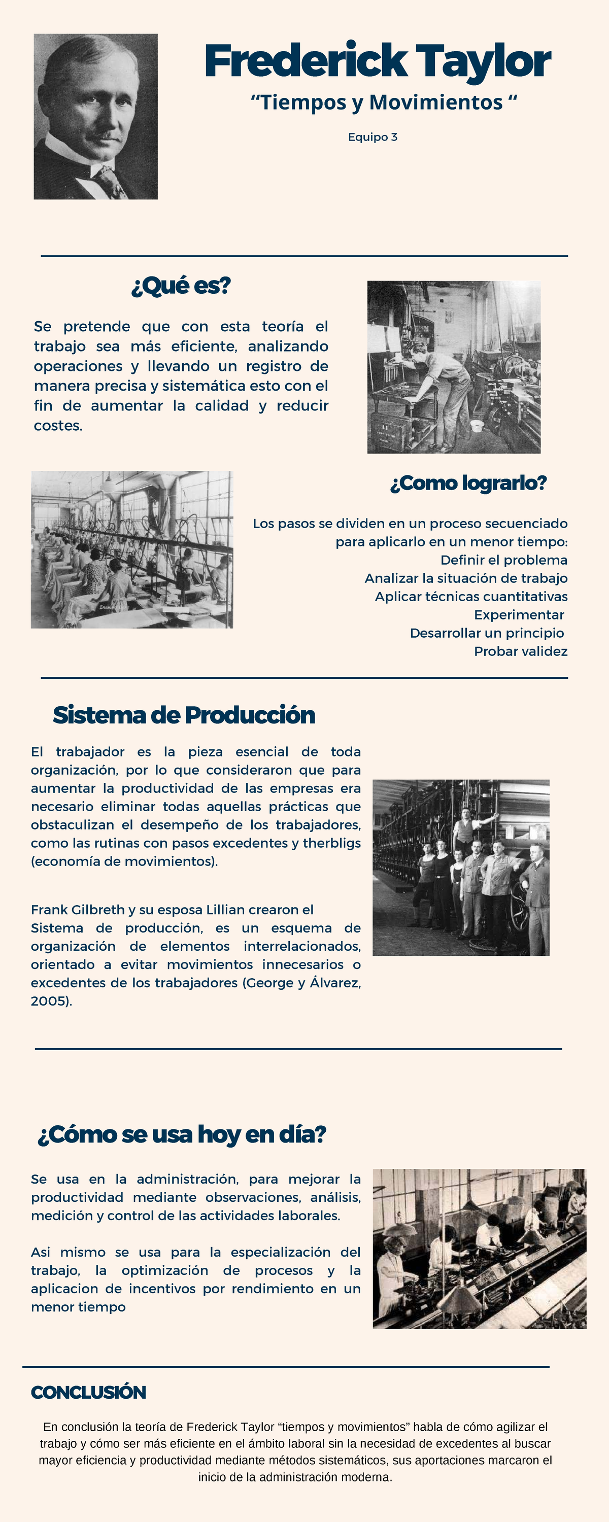 Infografía sobre la Teoría de Frederick Taylor en Administración - Studocu