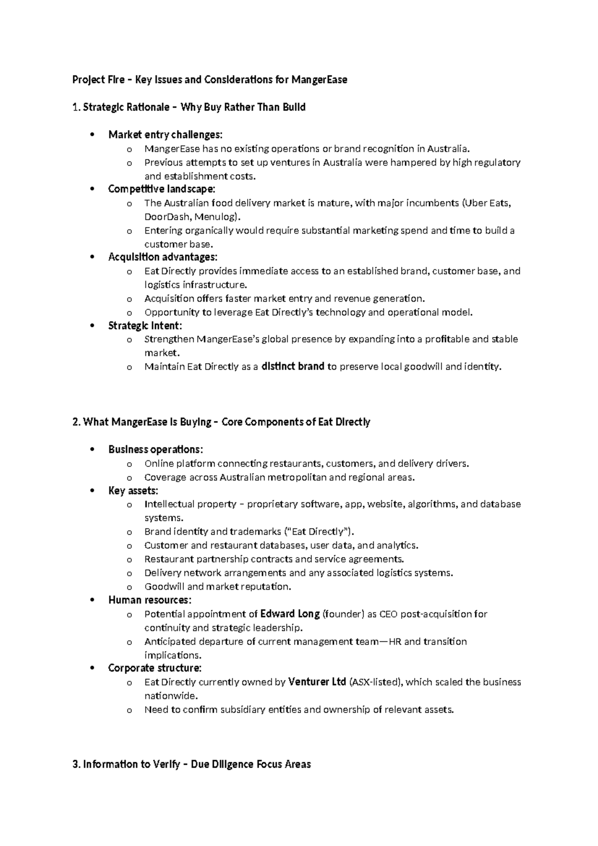 MGR 101: Project Fire - Key Issues & Considerations for MangerEase ...