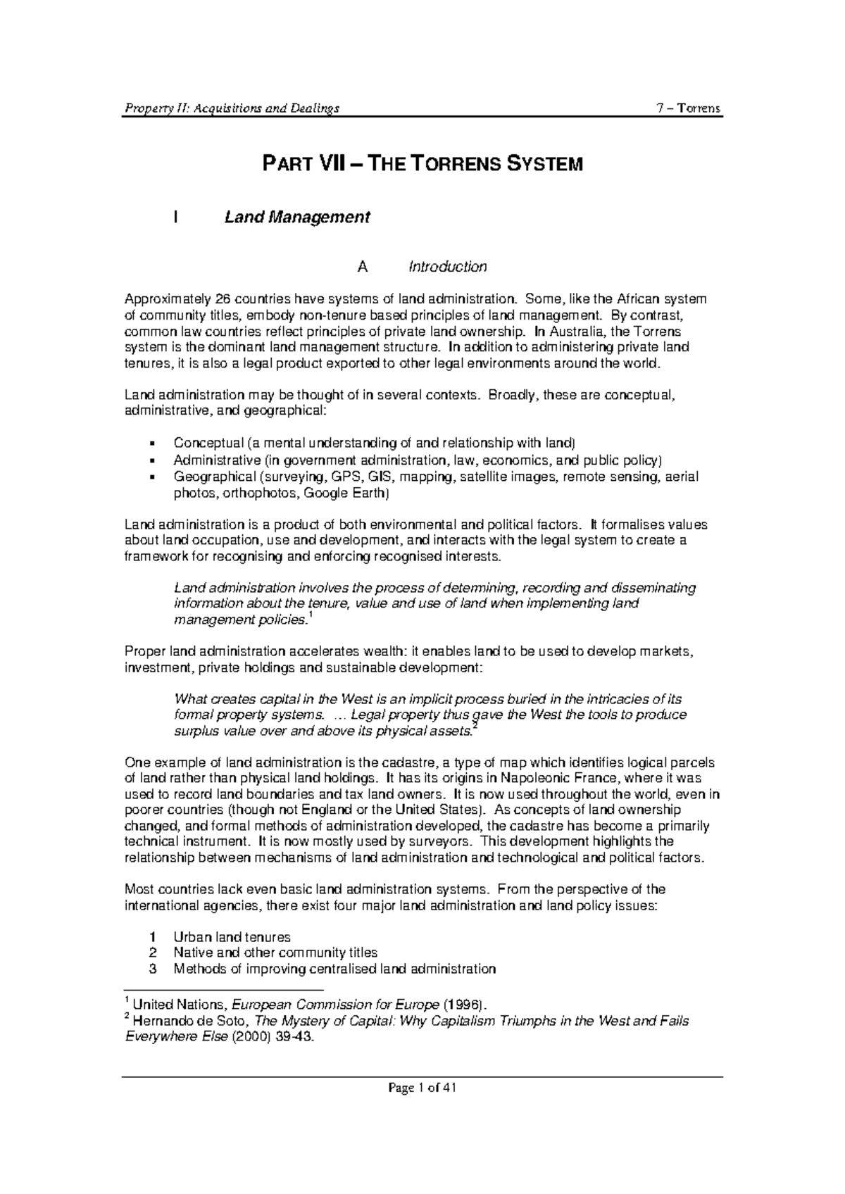 The Torrens System: A Comprehensive Overview of Land Management - Studocu