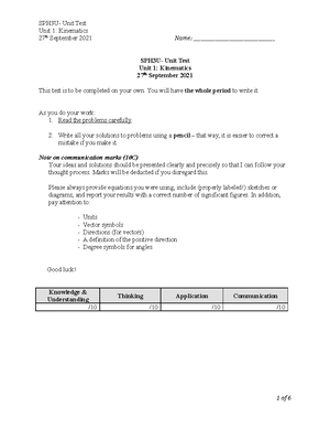 Grade 11 Physics Study Sheet: Units 3 & 6 - Energy & Society Overview ...