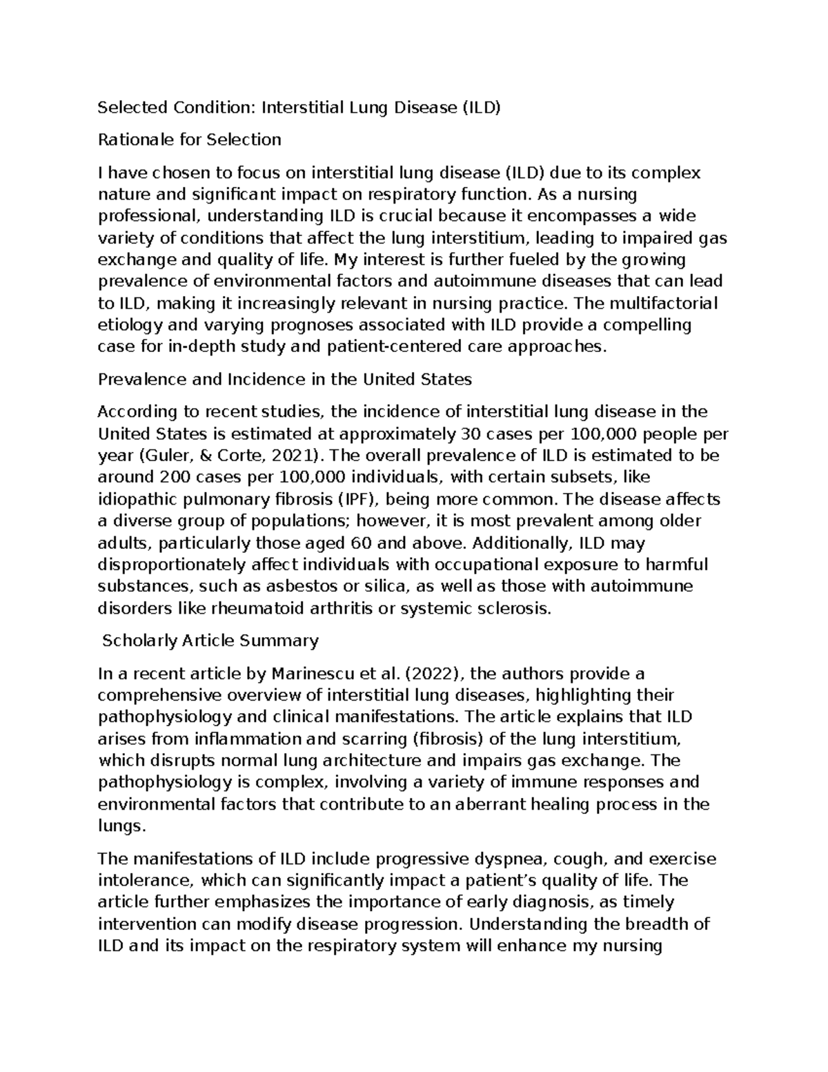Nursing Insights on Interstitial Lung Disease (ILD) and Its Impact ...