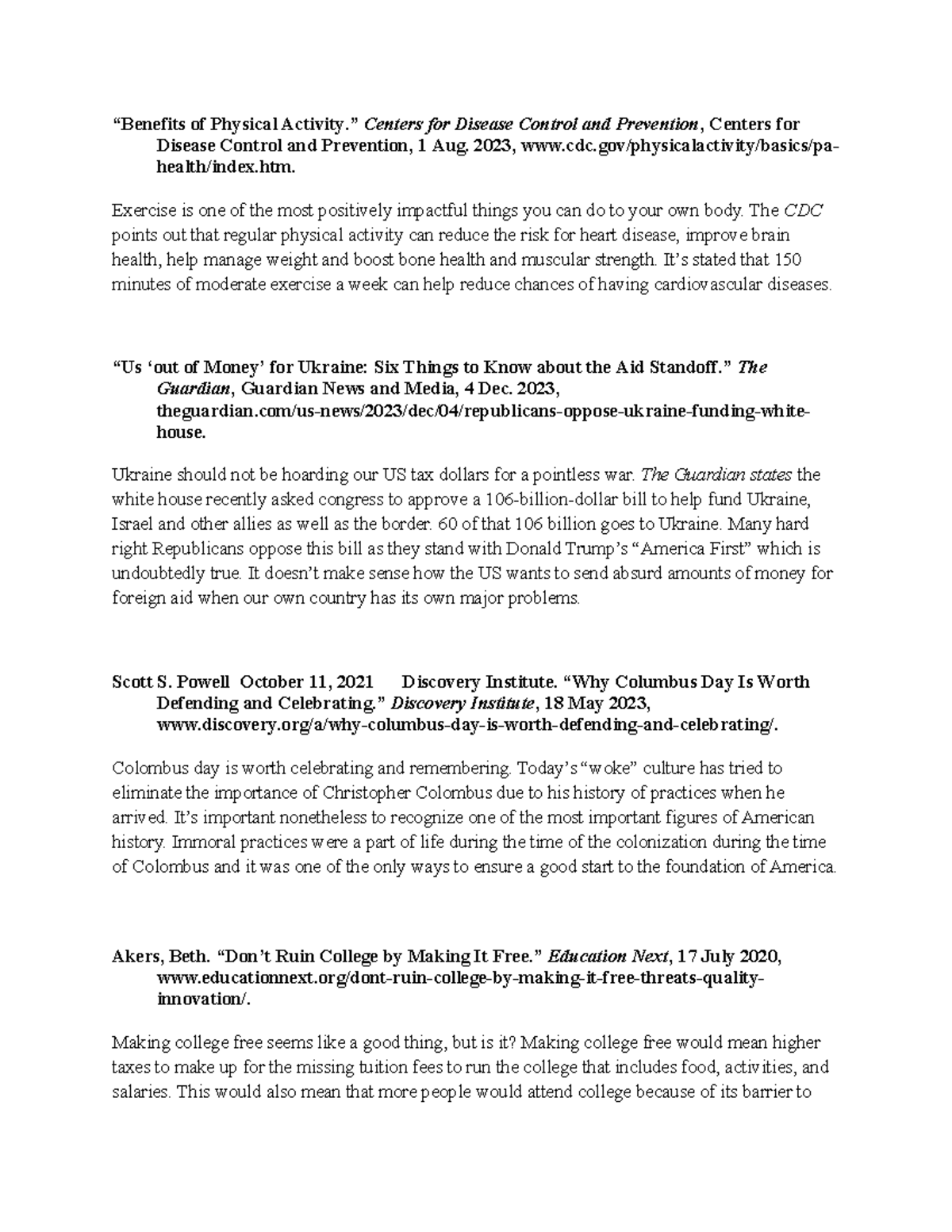 Annotated Bibliography: Insights on Health, Aid, and Education - Studocu