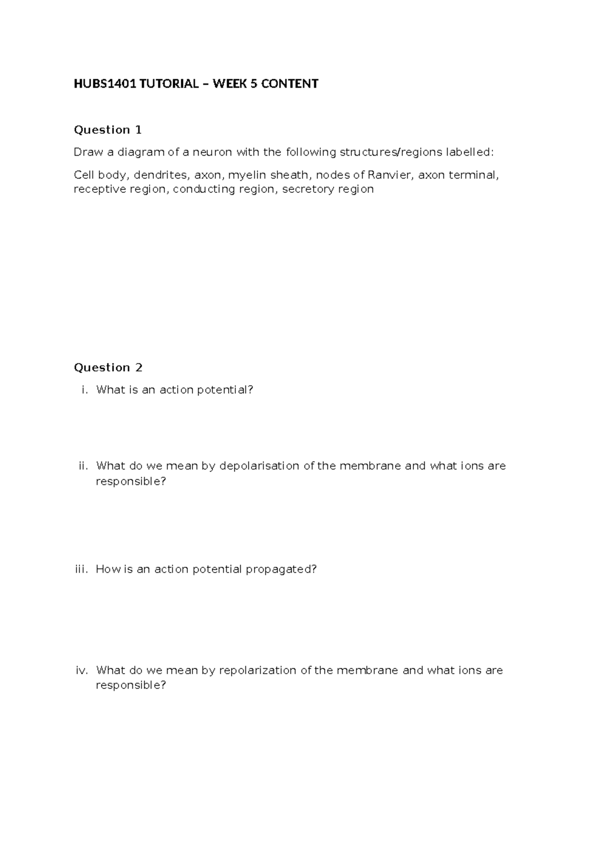 HUBS1401 Tutorial - week 5 content - HUBS1401 TUTORIAL – WEEK 5 CONTENT ...