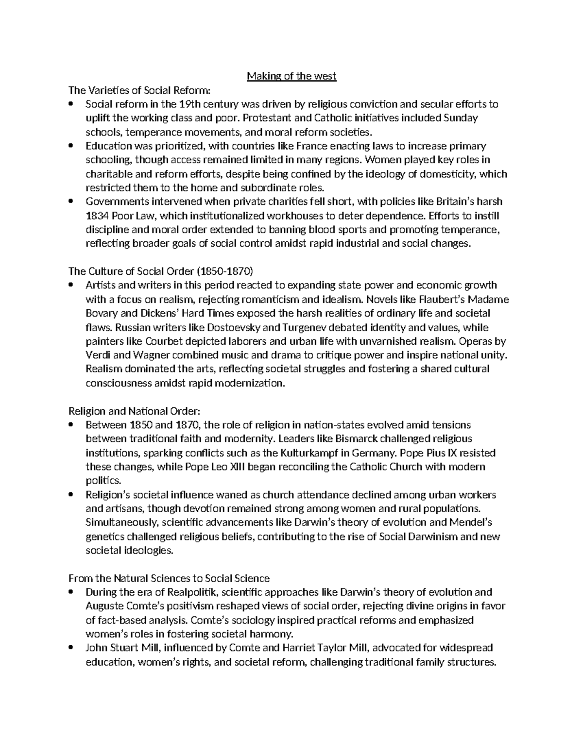 HUMN 201 Unit 4 Study Guide: Social Reforms & Cultural Shift (19th ...