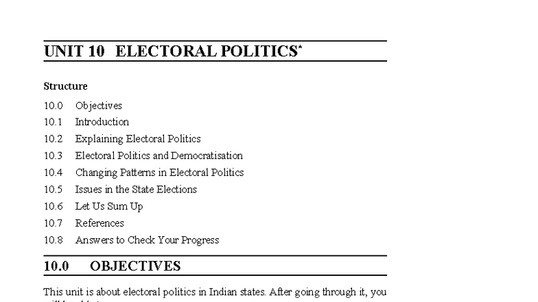 Electoral Politics in Indian States: Analyzing Party Systems and Trends ...