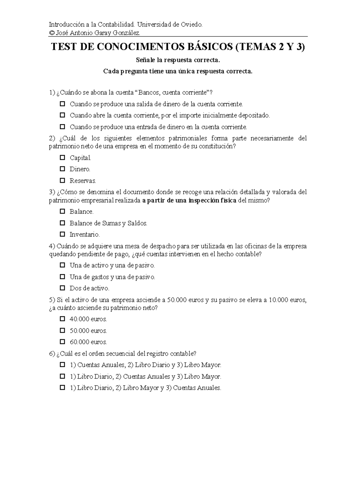 ECO 23-24 TEST de Conocimientos Básicos (Temas 2 y 3) - Studocu