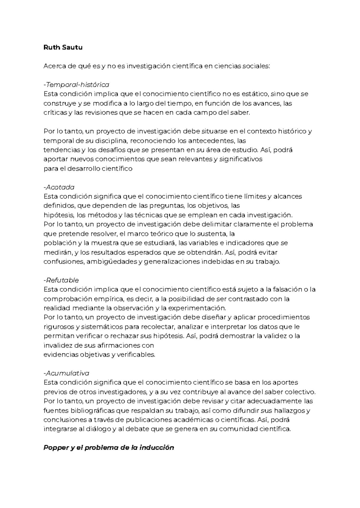 Repaso parcial metodología - Ruth Sautu Acerca de qué es y no es ...