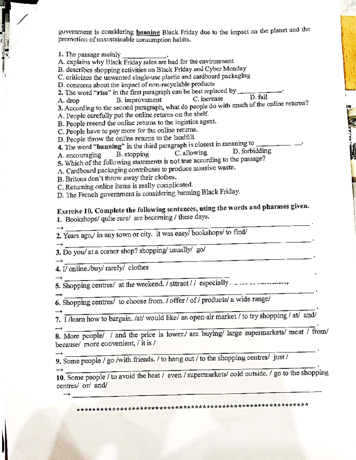 Global 8th Grade Midterm Exam Review: Environmental Impact of Black ...