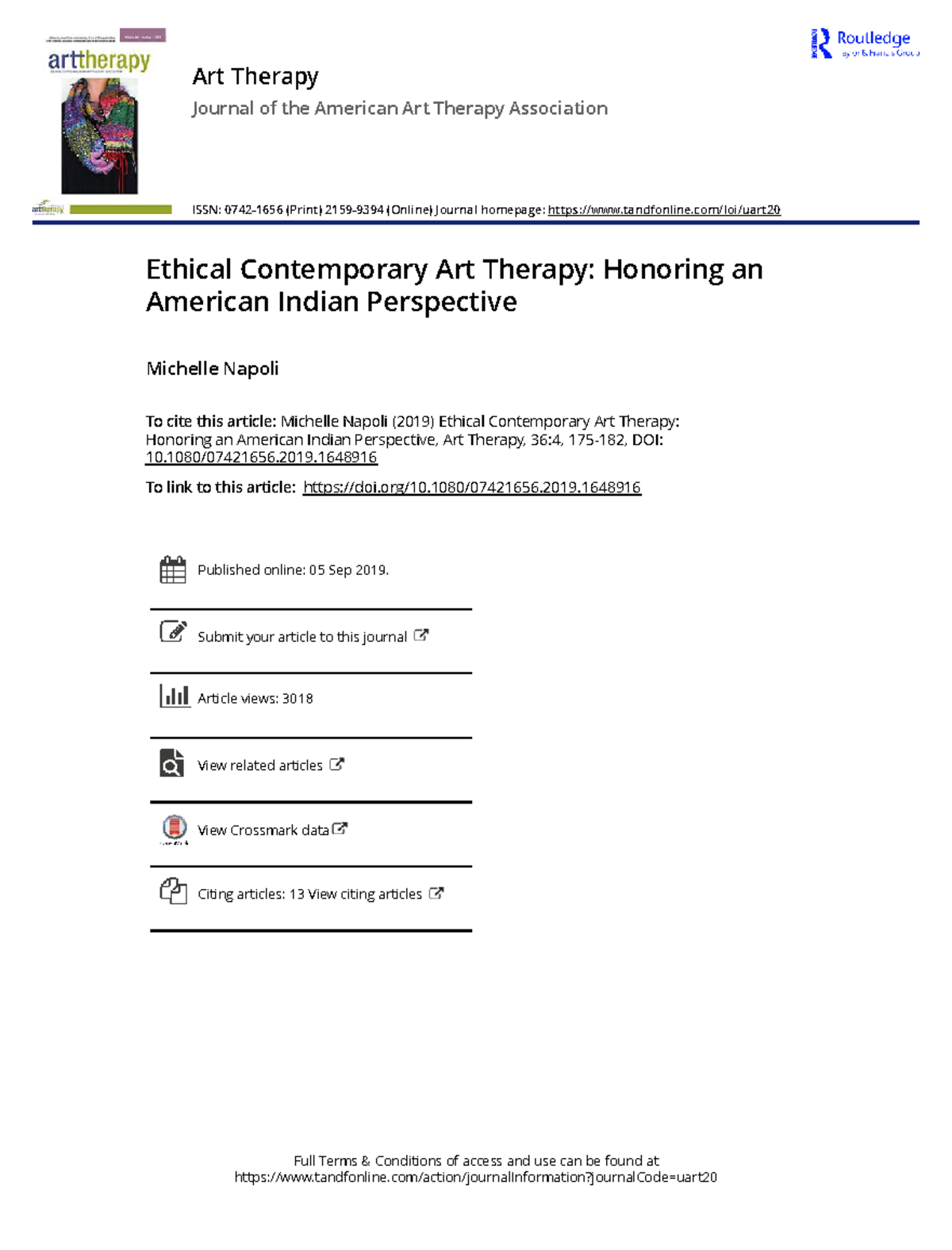 Ethical Art Therapy: An American Indian Perspective on Practice - Studocu