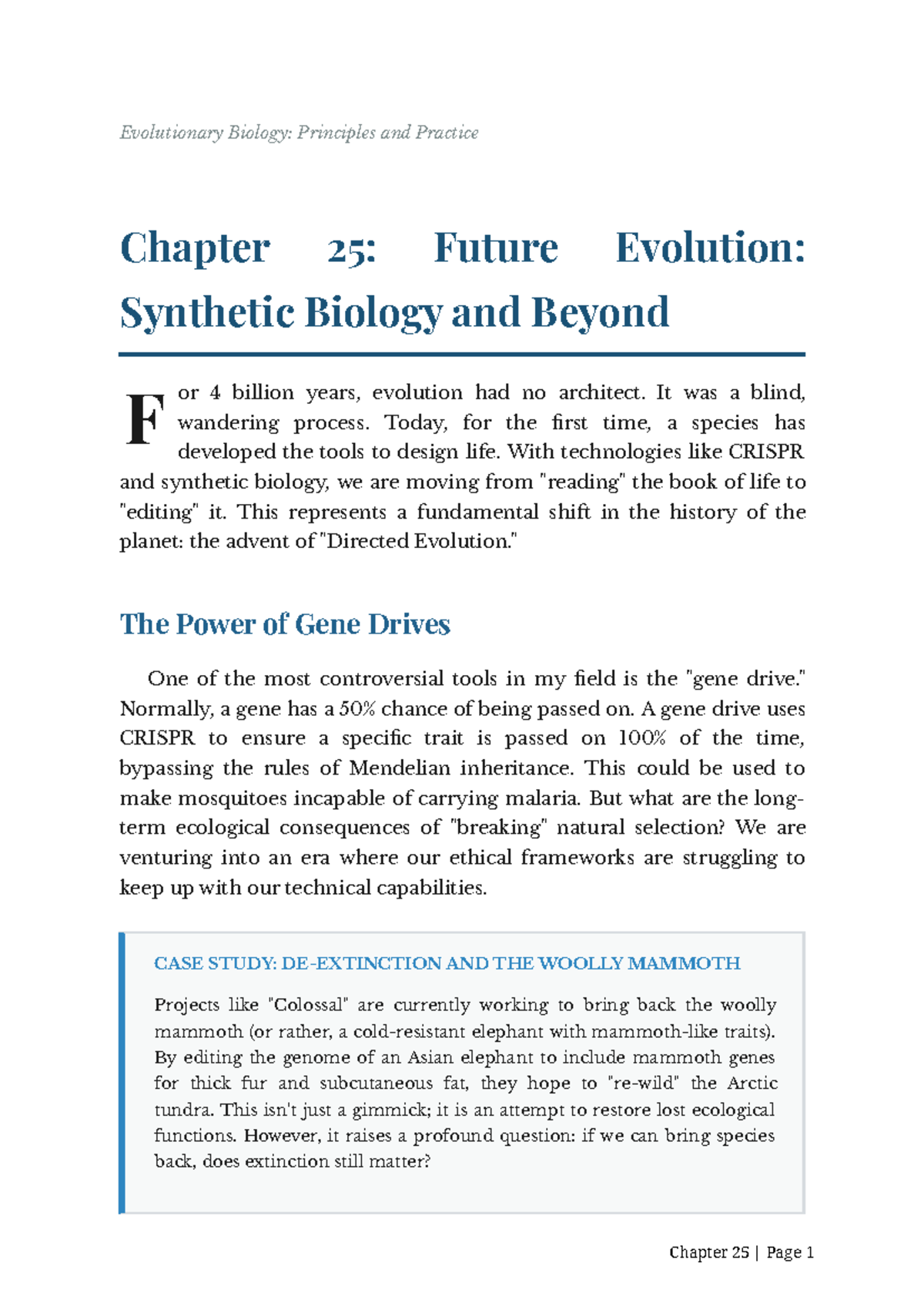 Evolutionary Biology: Principles & Practice Ch. 25 - Future Evolution ...