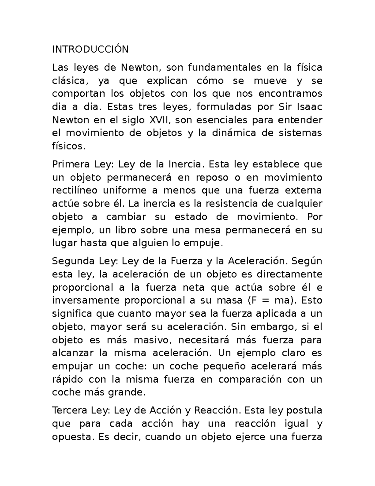 Introducción a las Leyes de Newton: Fundamentos de la Física - Studocu