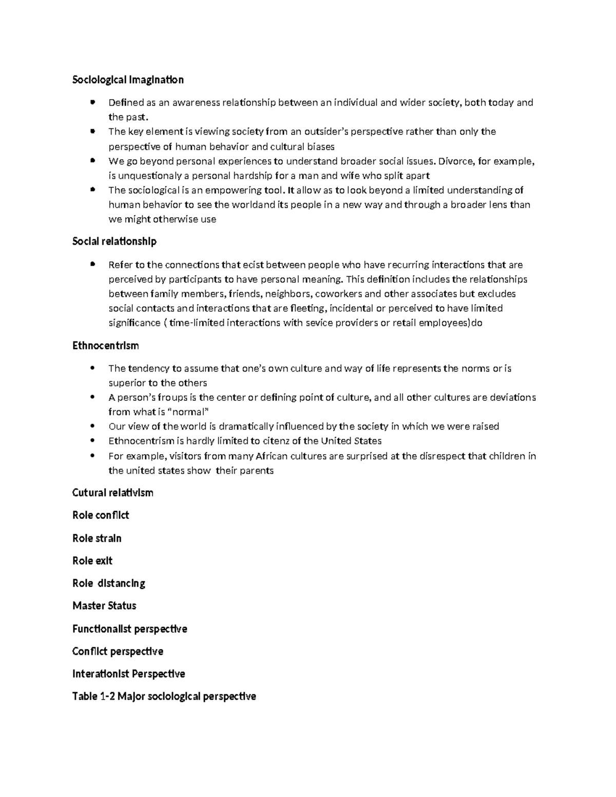 Sociology 1123322312: Understanding Sociological Imagination and ...