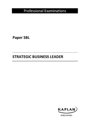 Read the mind of SBL marker - ACCA - Studocu