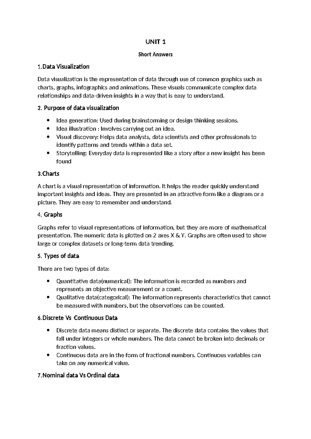 Advanced Data Visualization Notes (Course Code: DATA 101) - Studocu