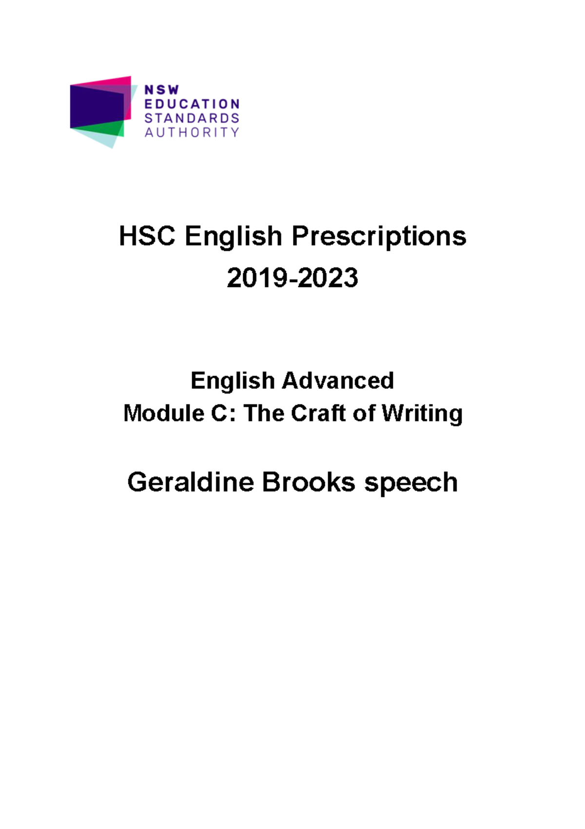HSC English Advanced Module C: Geraldine Brooks' Craft of Writing - Studocu
