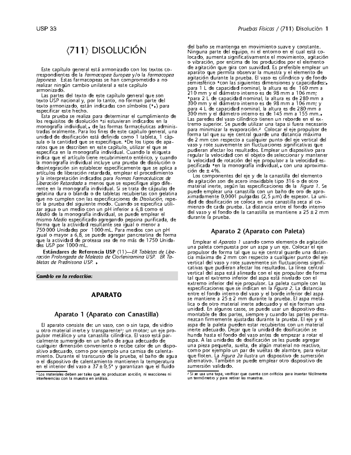 USP 711 - Proceso de Disolución en Pruebas Físicas USP 33 - Studocu