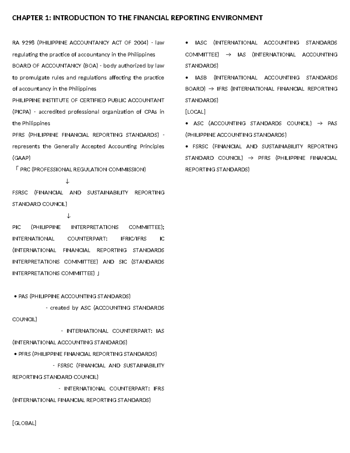 FAR - Chapter 1: Overview of the Financial Reporting Environment - Studocu