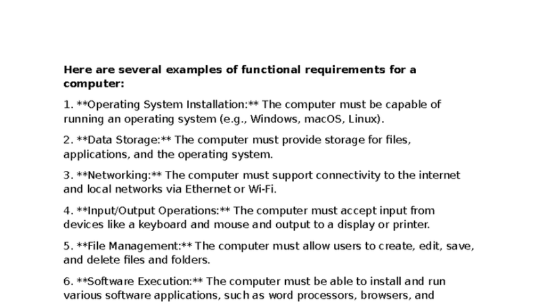 Functional Requirements and User Needs in Software Engineering (CS101 ...