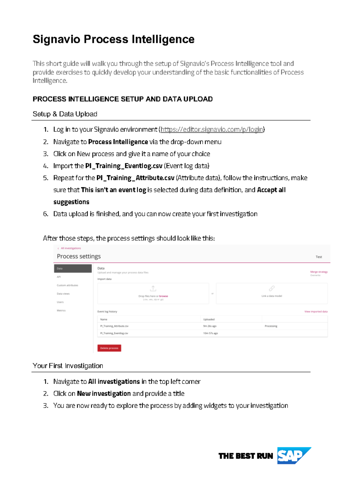 Signavio PI Setup & Exercises for Understanding Process Intelligence ...