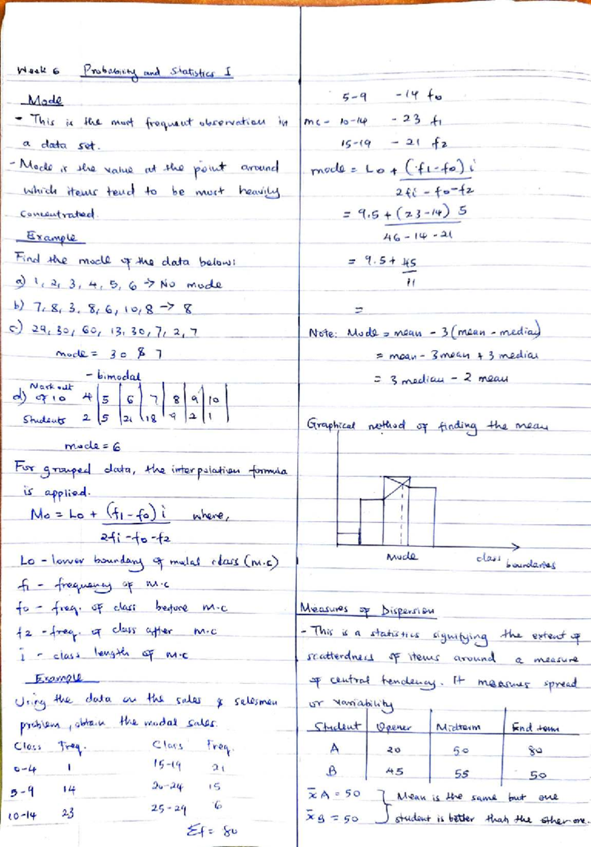 Probability and Statistics Notes for LLF I.S. Course - Studocu