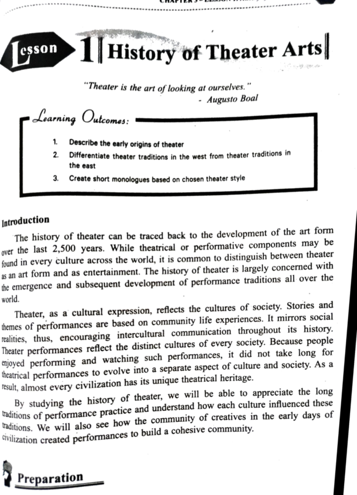 Speech AND Theater ARTS Chapter 3: Exploring Origins of Theater - Studocu