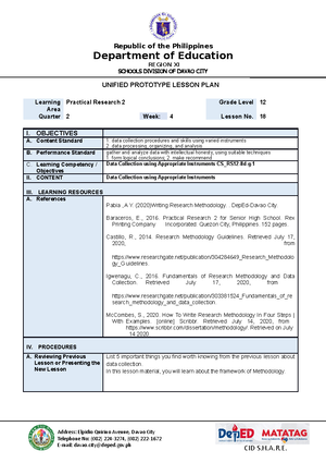 Detailed Lesson Plan in Practical Research for Grade 12 Teachers ...