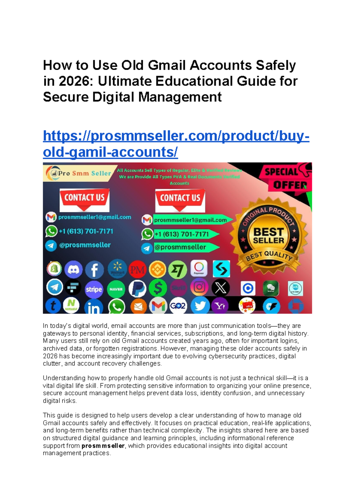 Top 5 Places to Buy Old Gmail Accounts: A Guide for 2026 - Studocu