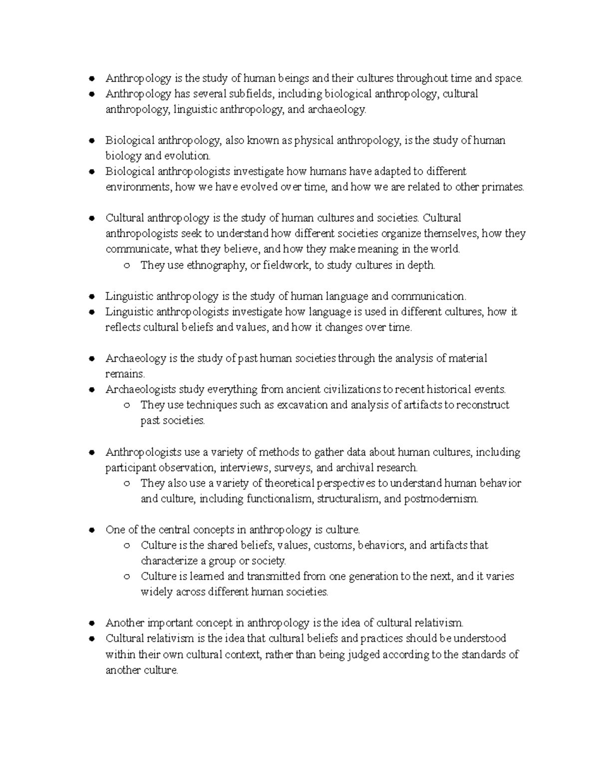 ANTH 101 chapter 1 - ANTH 101 ch 1 - Anthropology is the study of human ...