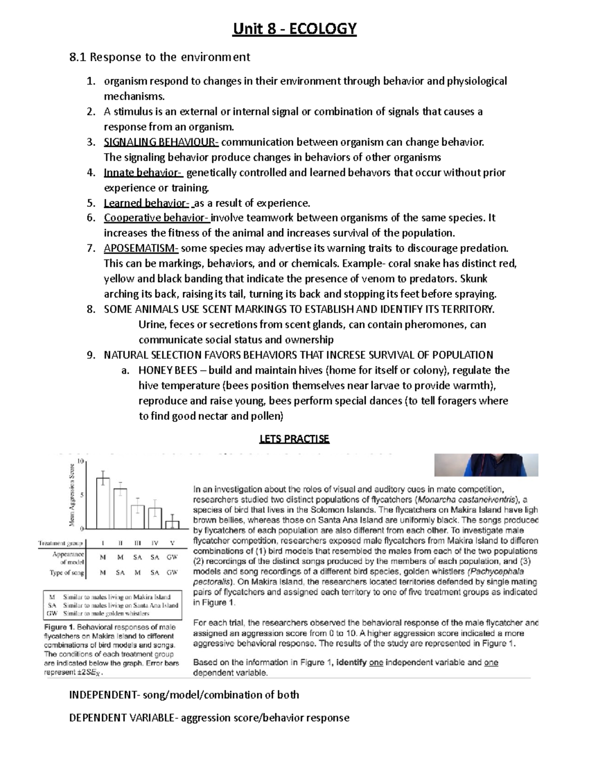 Unit 8 AP BIO - Ecology & Organism Response to Environment Notes - Studocu