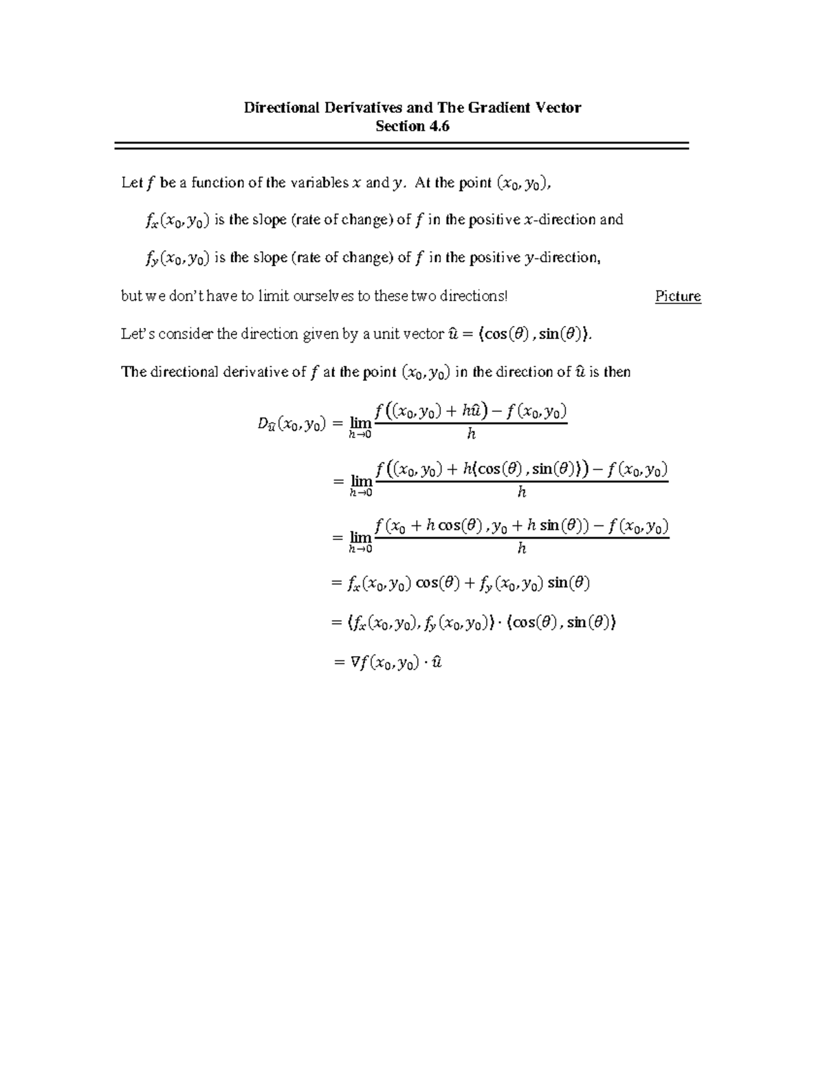 Directional Derivatives & Gradient Vector Analysis - Notes - Studocu