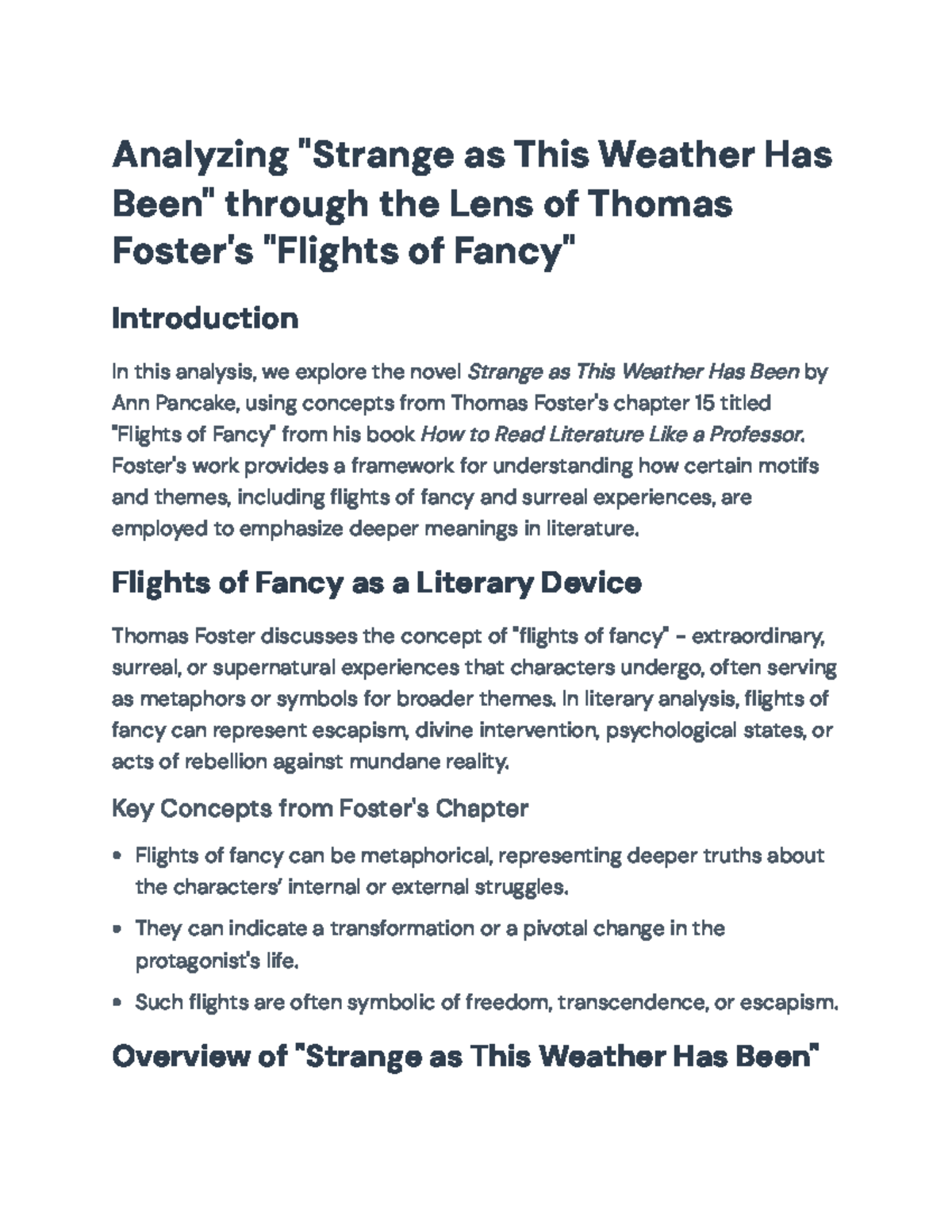 Literary Analysis of "Strange as This Weather Has Been" (ENG 101) - Studocu