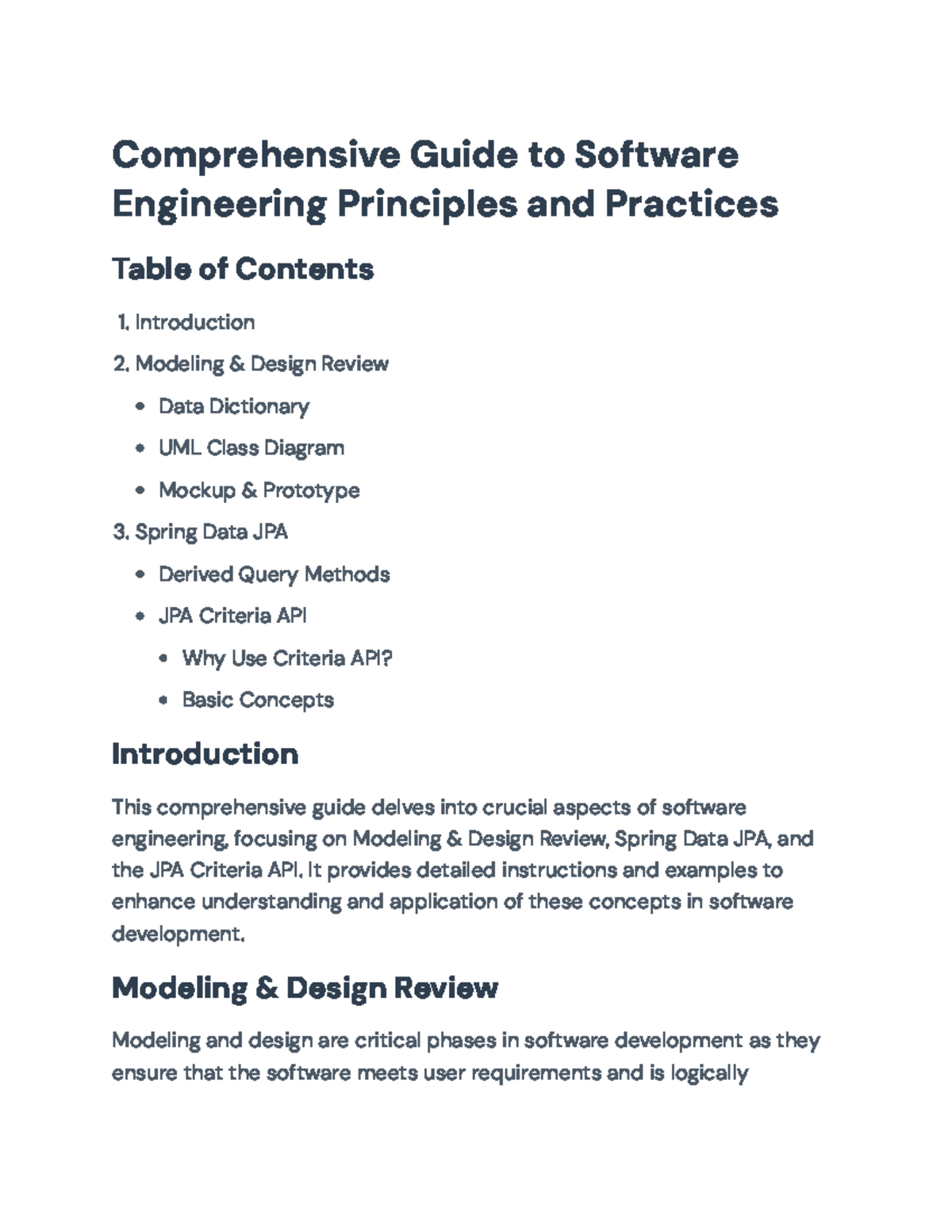 Comprehensive Guide to Software Engineering Principles - CS101 Final ...