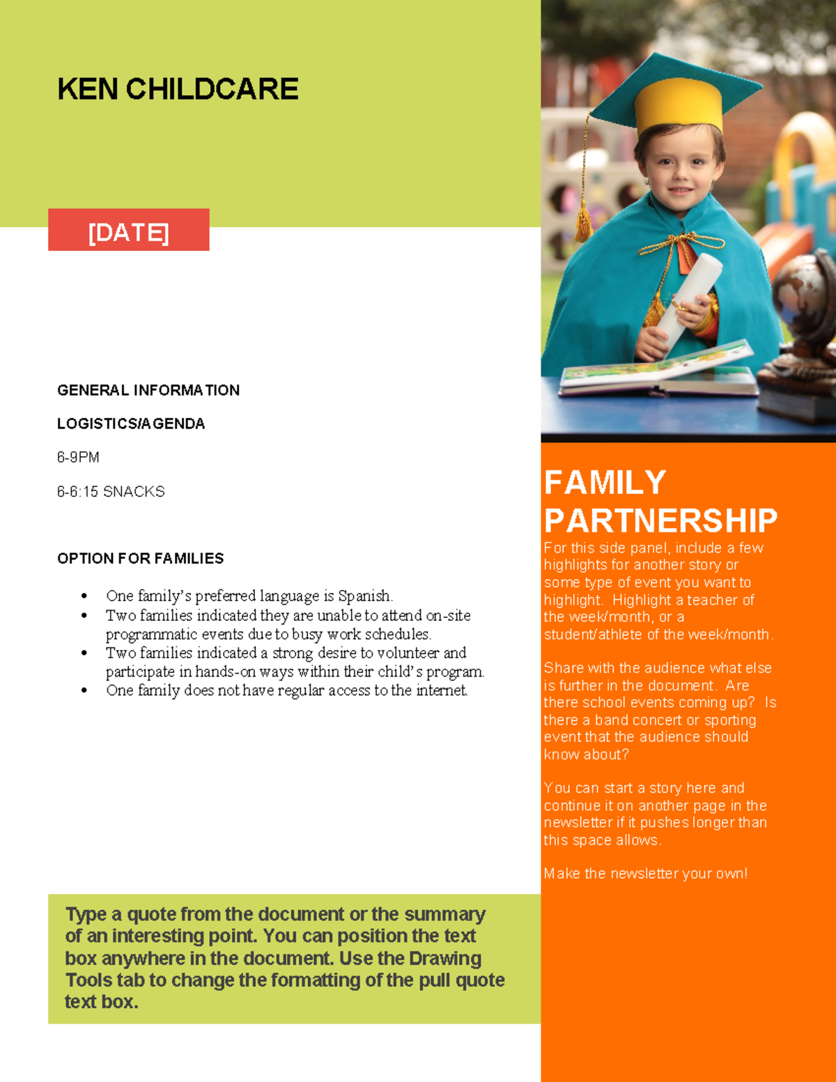 Module 6 Childcare Newsletter Template for Family Engagement - Studocu