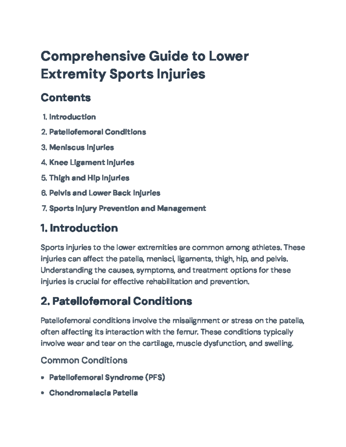 Comprehensive Guide to Lower Extremity Sports Injuries - Comprehensive ...