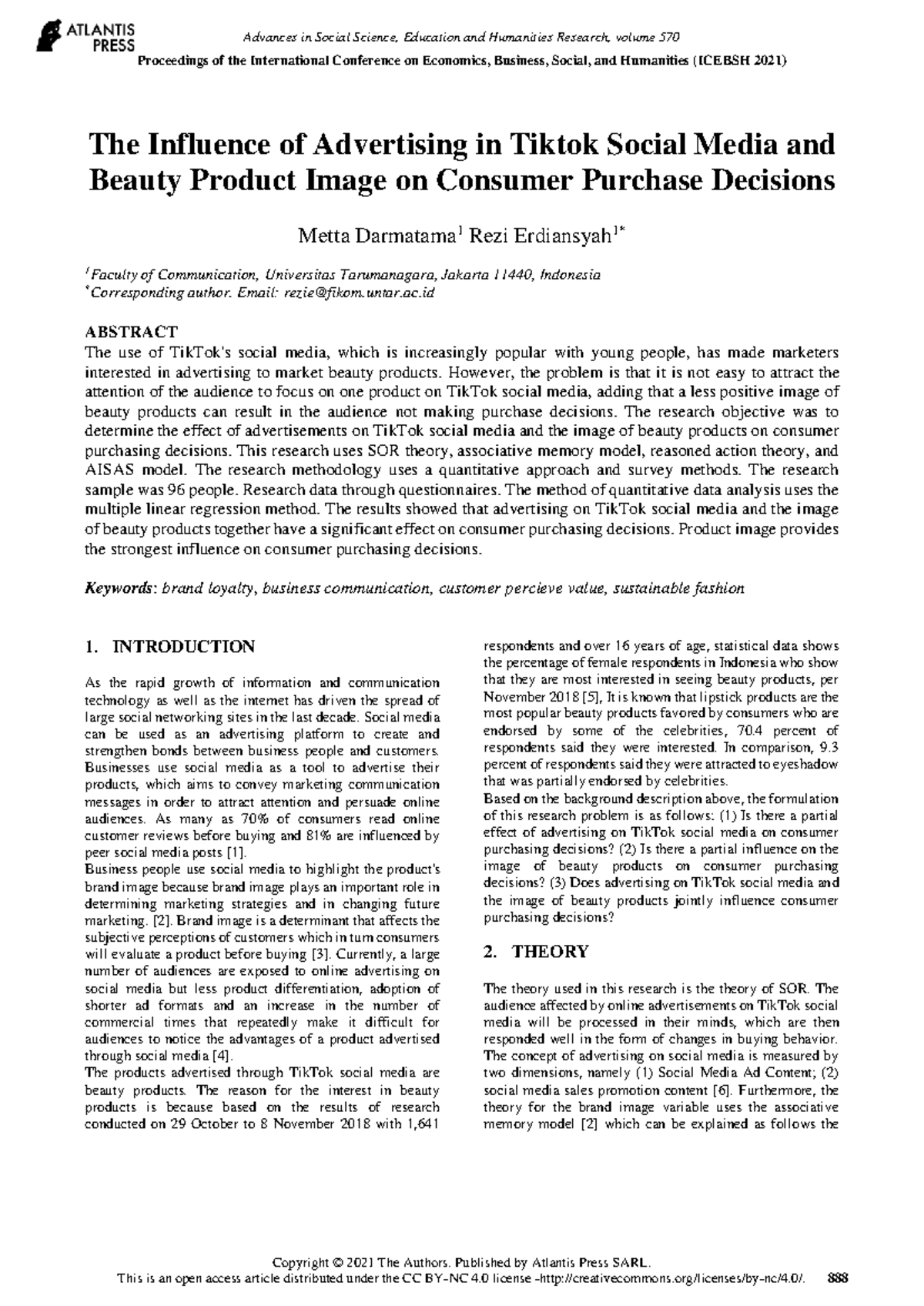 RRL: Advertising on TikTok & Consumer Decisions for Beauty Products ...