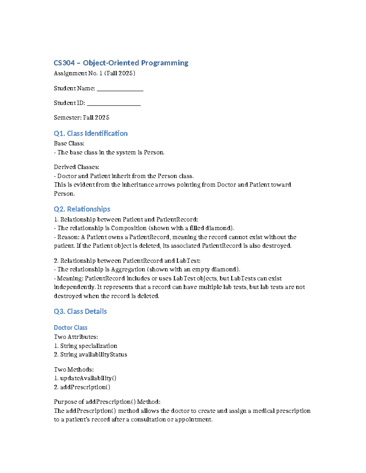 CS304 Programming Assignment 1 Solution (Fall 2025) - Studocu