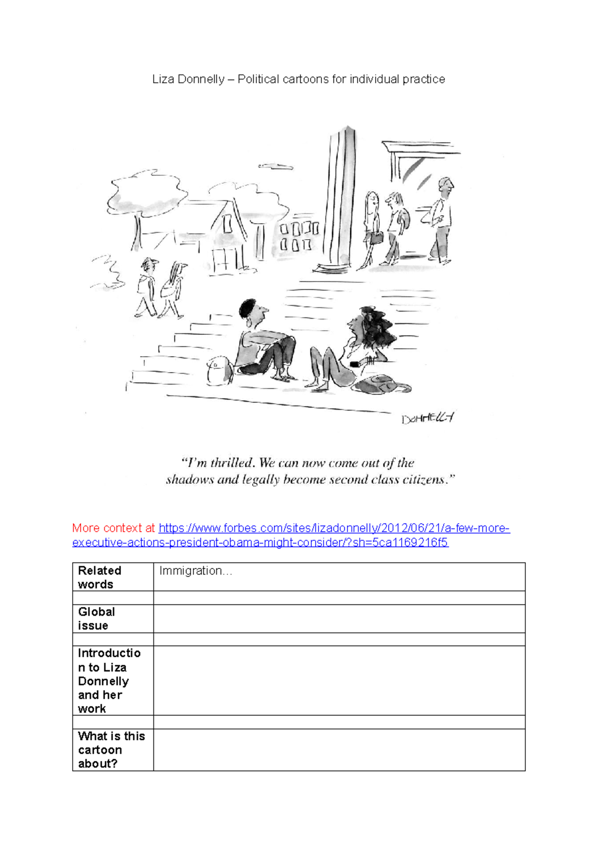 Liza Donnelly Political Cartoons: Individual Practice Insights - Studocu