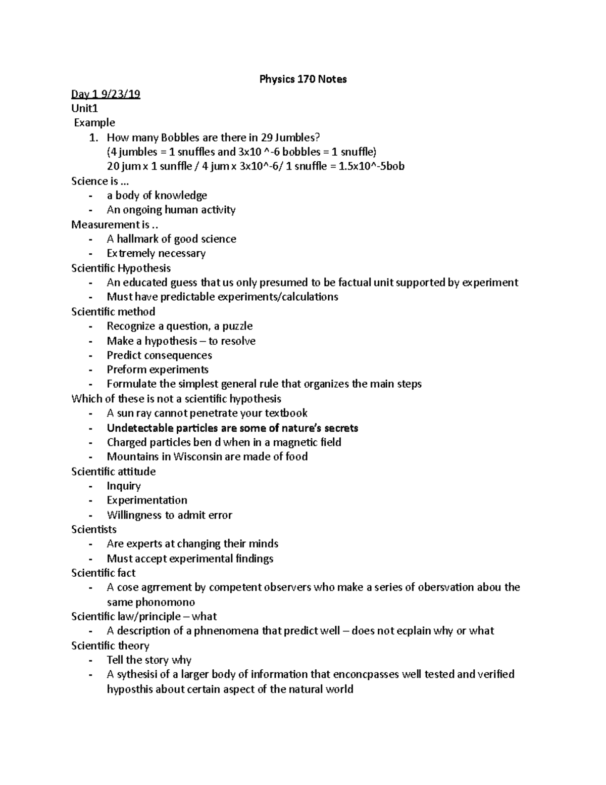 Physics 170 Lecture Notes: Concepts on Motion & Electricity Principles ...