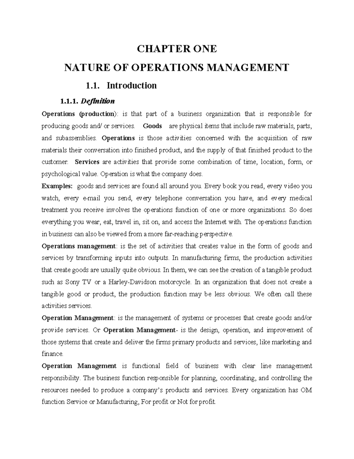 Operations Management: Fundamentals and Frameworks for Success - Studocu