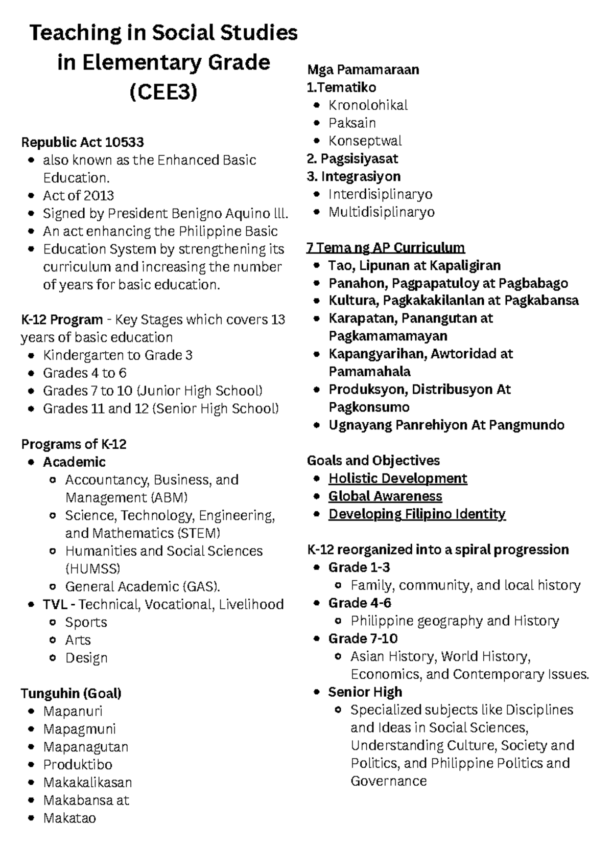 Teaching Social Studies in Elementary Grades (CEE3) Overview and ...