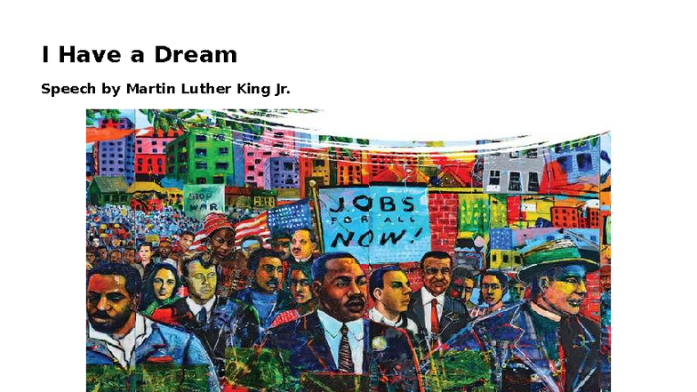I Have a Dream Speech Analysis - MLK Jr. - Studocu