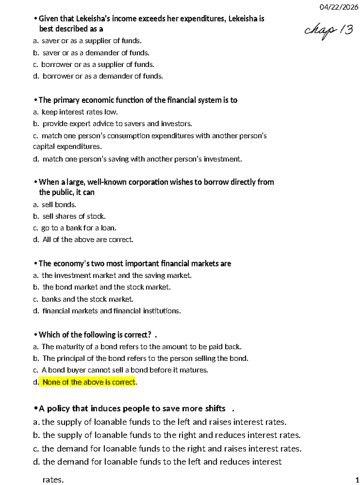 Economic Concepts and Financial Markets: Quiz Notes for ECO 101 - Studocu